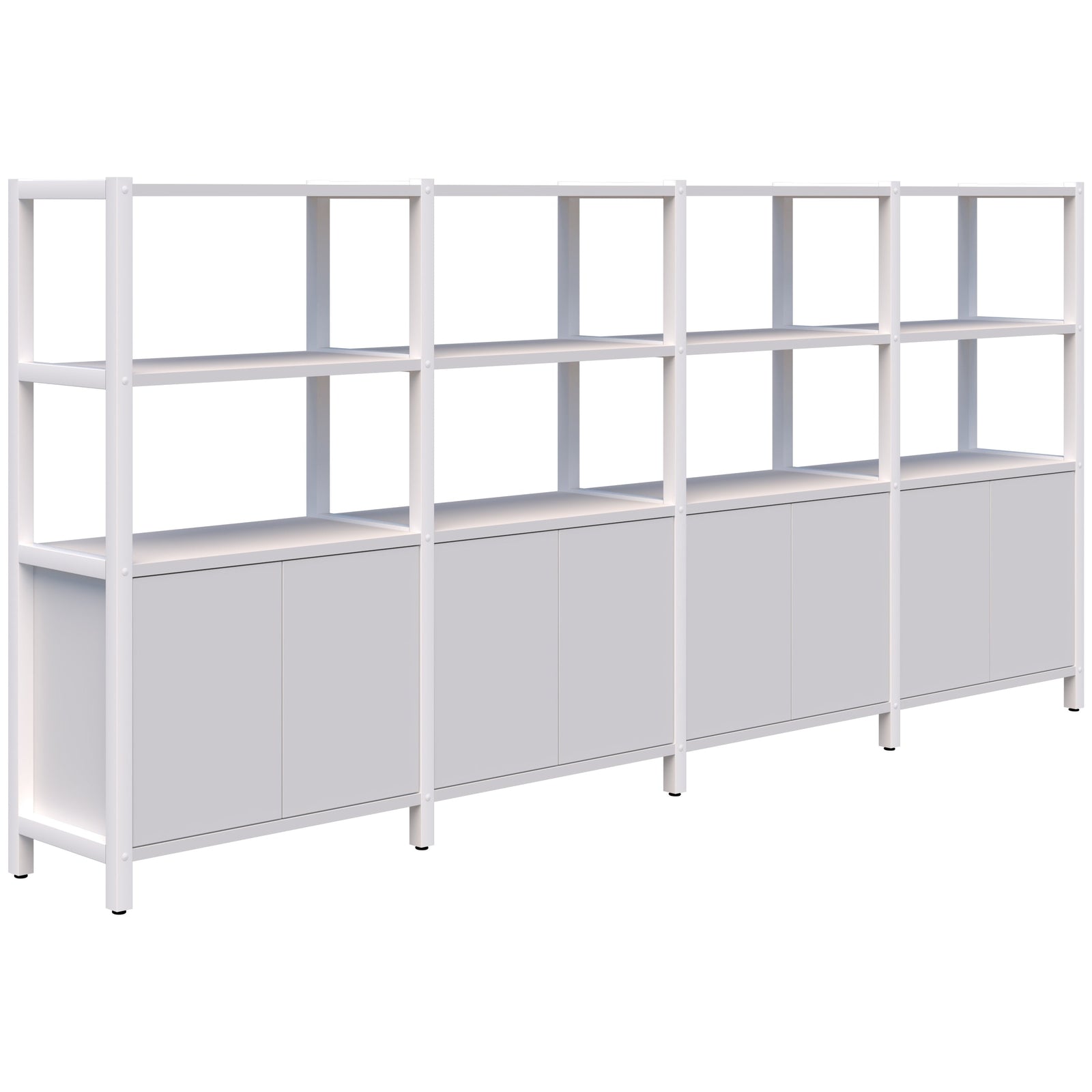 Grid 40 Storage / Open Display Wall - 4 Tier Unit