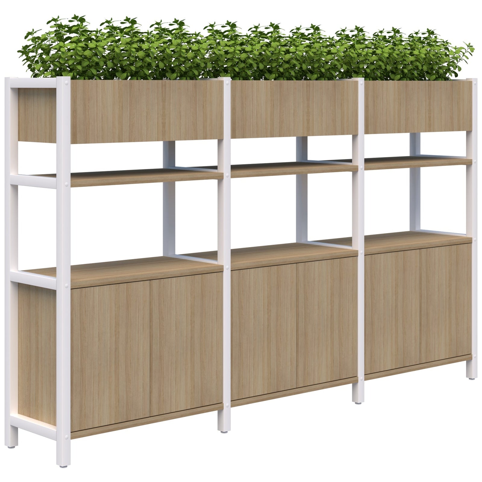 Grid 40 Storage / Planter Display Wall - 4 Tier Unit