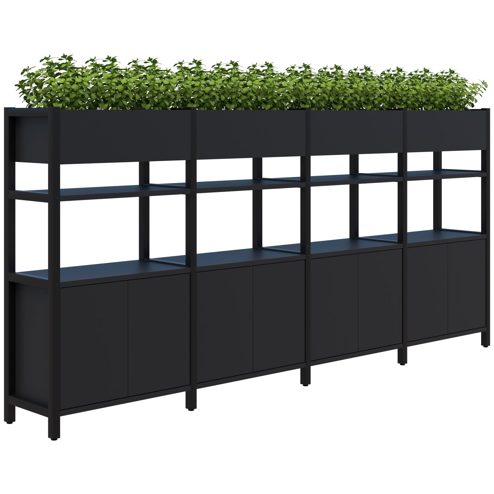 Grid 40 Storage / Planter Display Wall - 4 Tier Unit