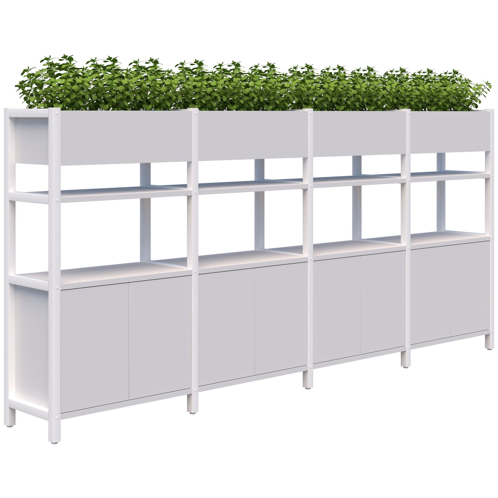 Grid 40 Storage / Planter Display Wall - 4 Tier Unit